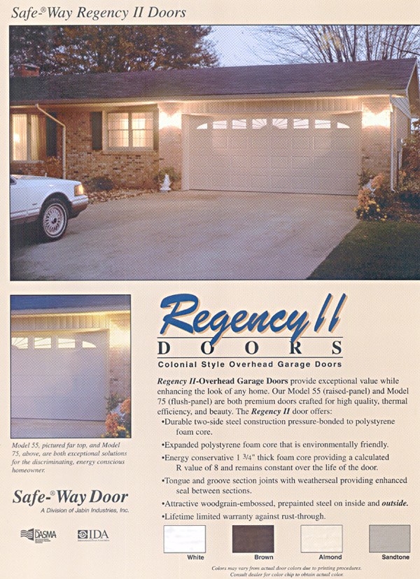 Manufactures Brochure Model 55 and 75 Overhead Garage Doors - Michiana ...